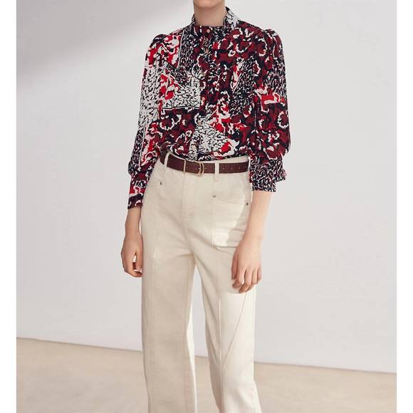 SUNCOO | Tops | New Suncoo Lemon Blouse In Rouge | Poshmark